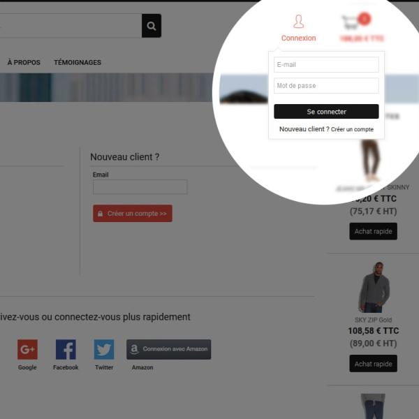 Bouton mon compte - Apps Oxatis